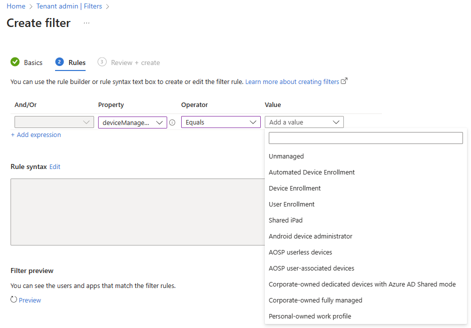 App Protection Policies - Filter Edition